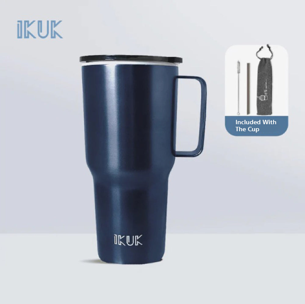 900ml Porcelain Boba Tea Tumbler with Handle & Straw – IKUK